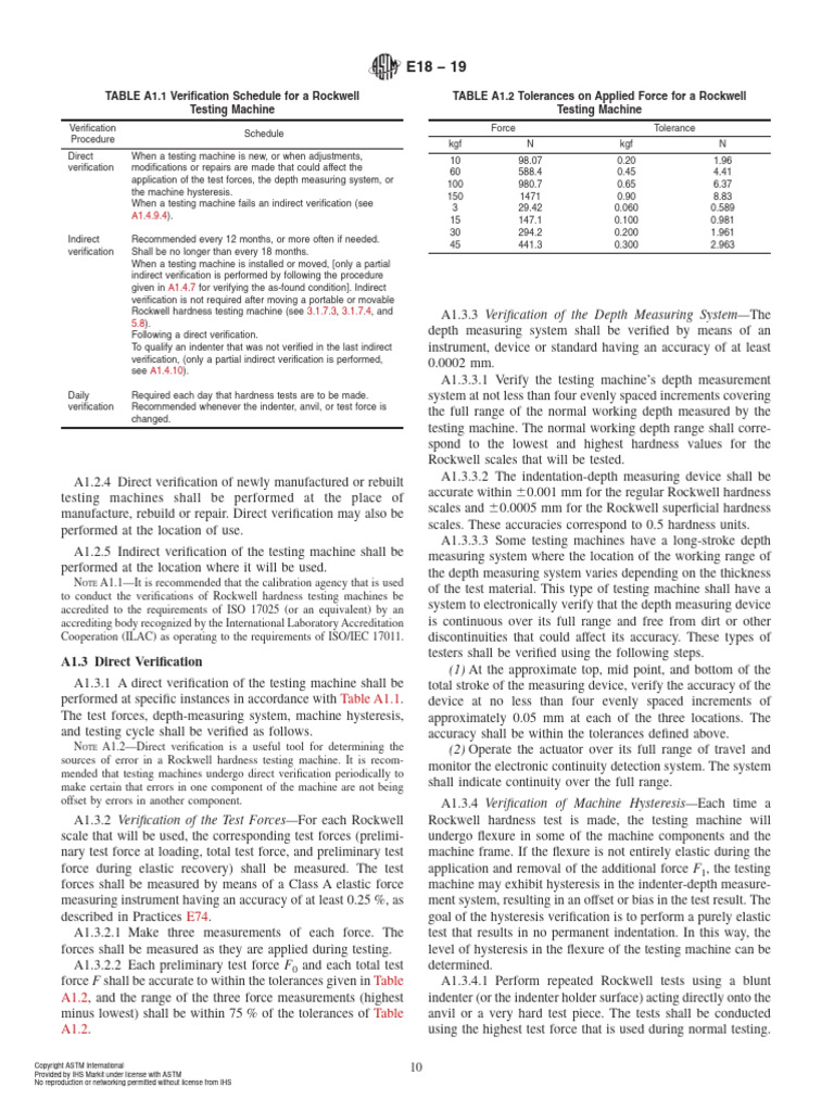 ASTM E18 (2019) - Part10 | PDF | Metrology | Mechanical Engineering