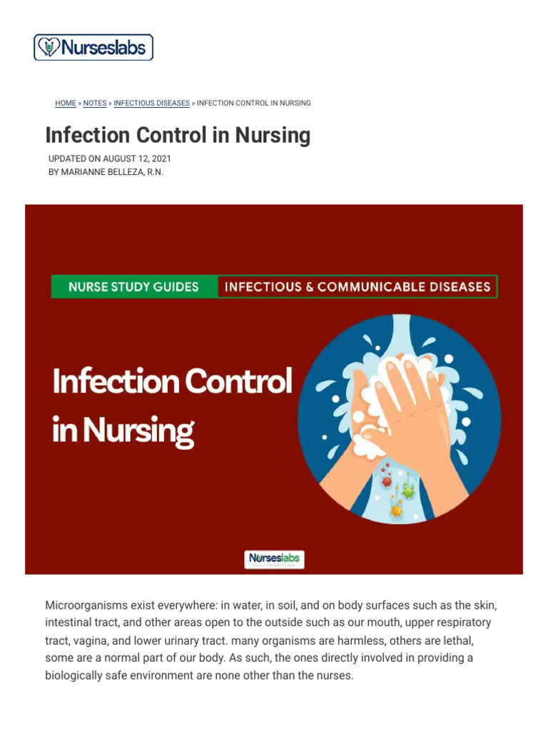 Infection Control in Nursing - Nurseslabs | Download Free PDF | Immune ...
