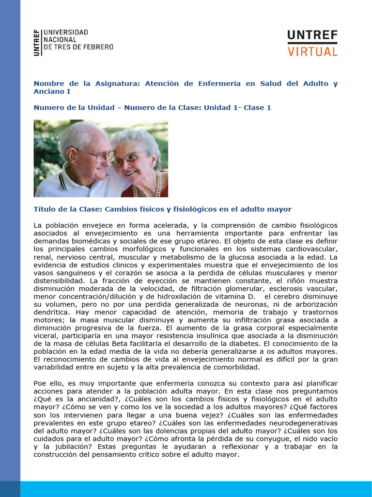 Atencin de Enfermeria en Salud Del Adulto y Anciano I 1 | Descargar gratis PDF | Vejez ...