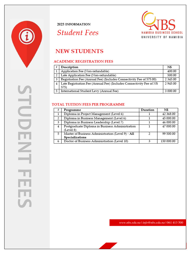 2023 FEES STRUCTURE 19012022.docx New Students | PDF | Banks | Fee