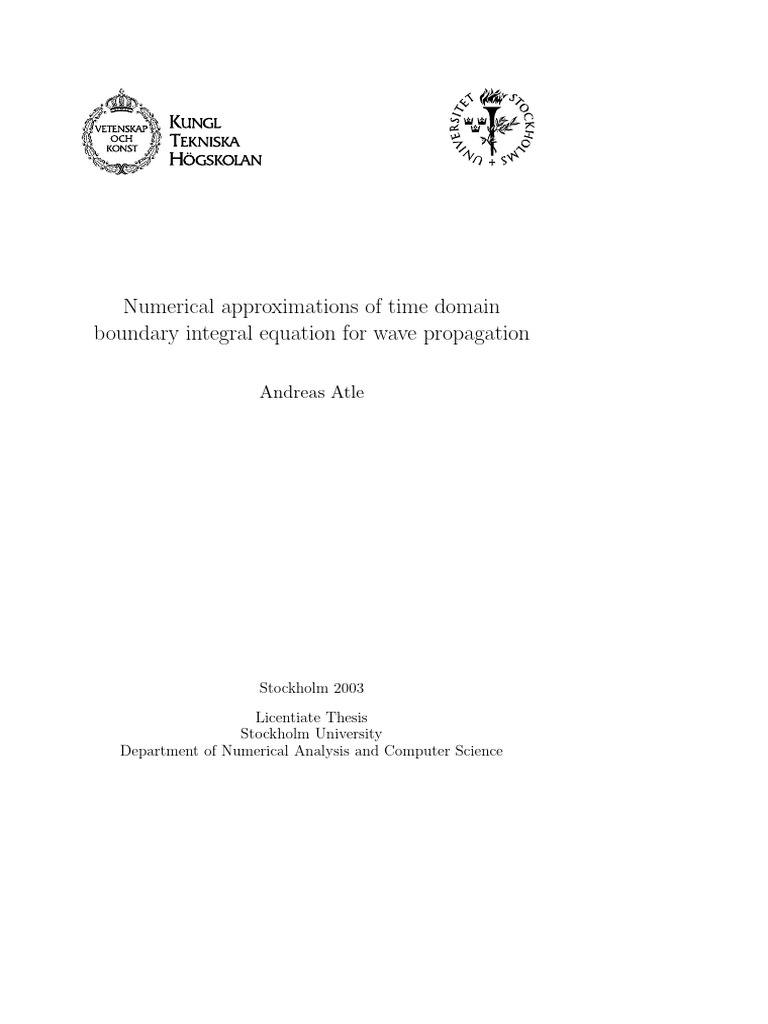 Numerical Approximations of Time Domain Boundary Integral Equation For Wave Propagation | PDF ...