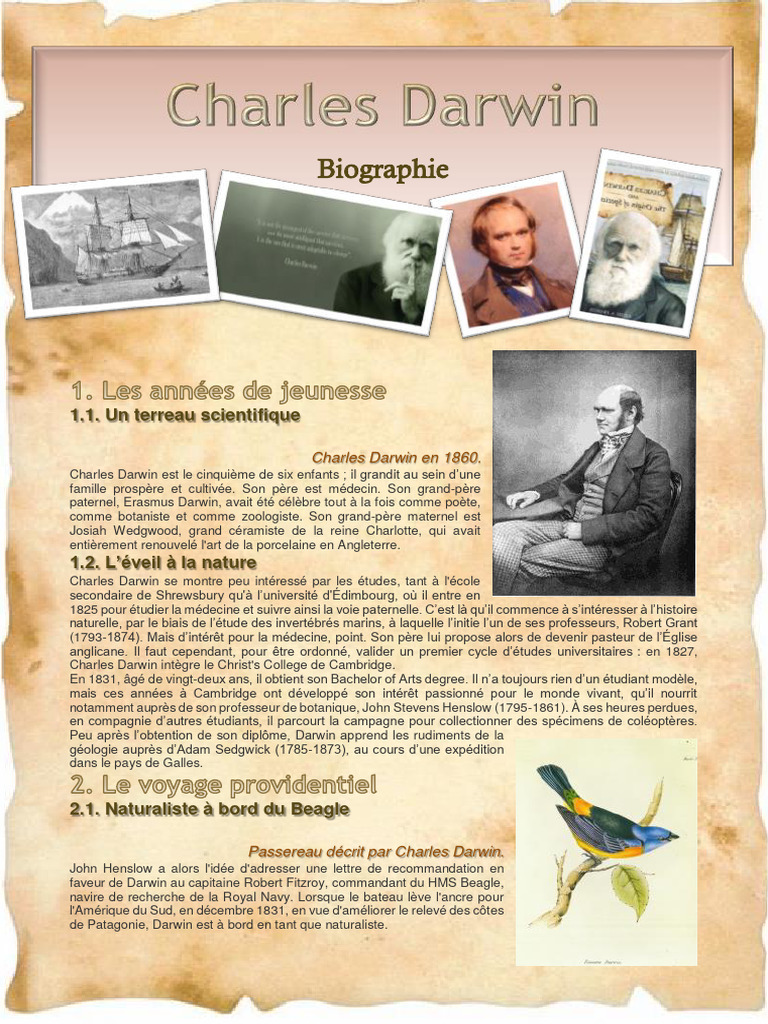 Biographie de Charles Darwin et ses théories | PDF | Charles Darwin | L ...
