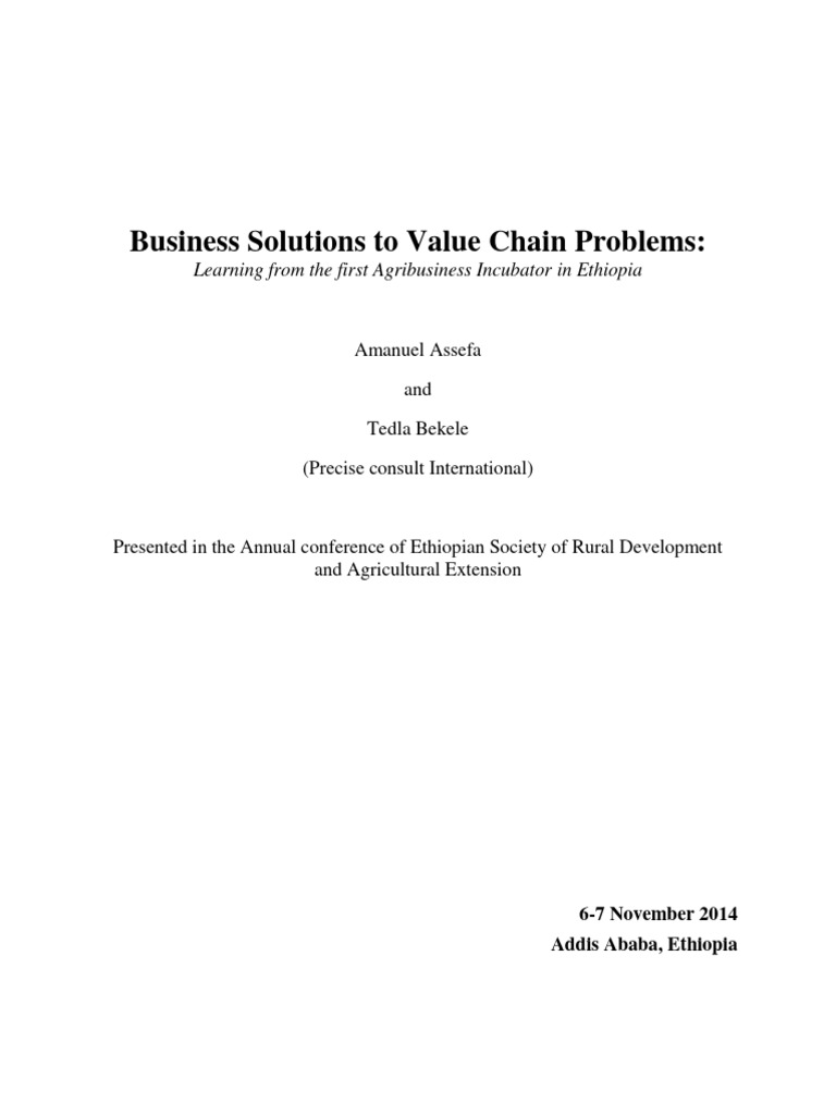 Business Solutions To Value Chain Problems | PDF | Entrepreneurship ...