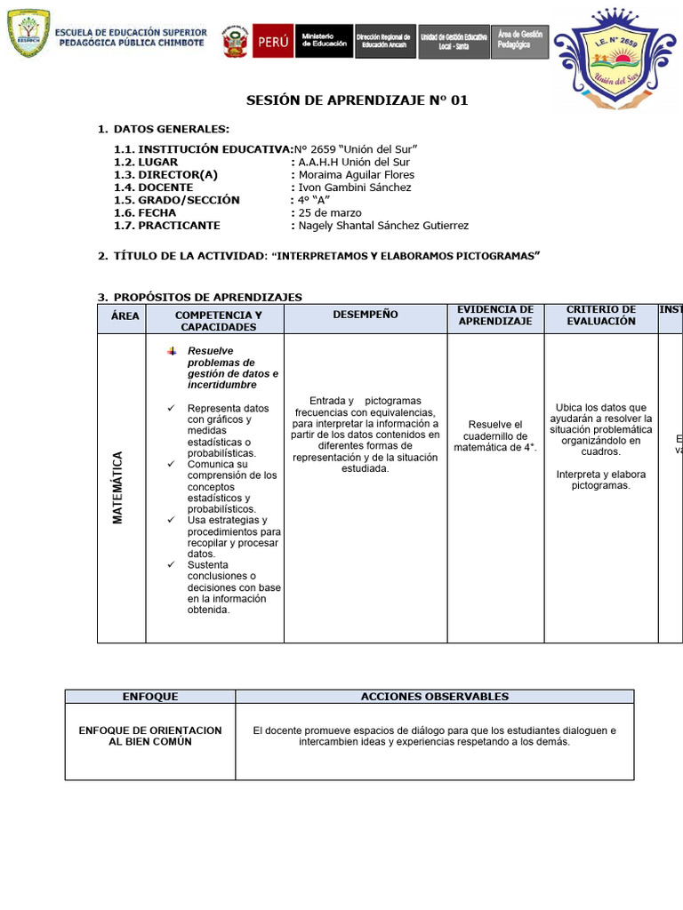 1.sesion de Aprendizaje #1 - Matemática - 25 de Marzo | PDF | Evaluación | Aprendizaje