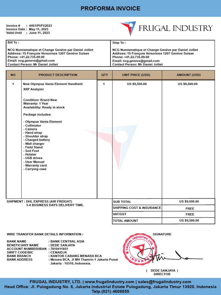 Proforma Invoice #4451 | PDF | Banking