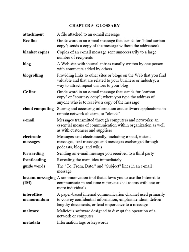 Chapter 5 - Glossary | PDF | World Wide Web | Internet & Web