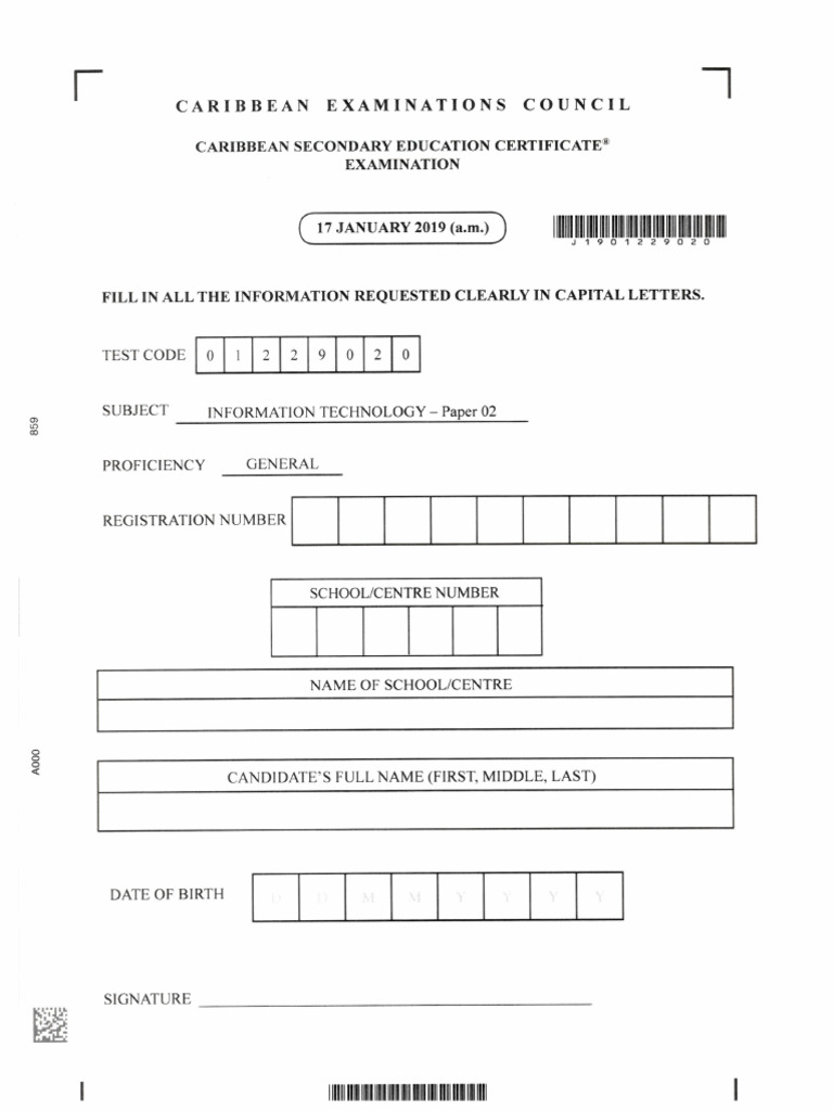 CSEC IT P2 2019 January | PDF