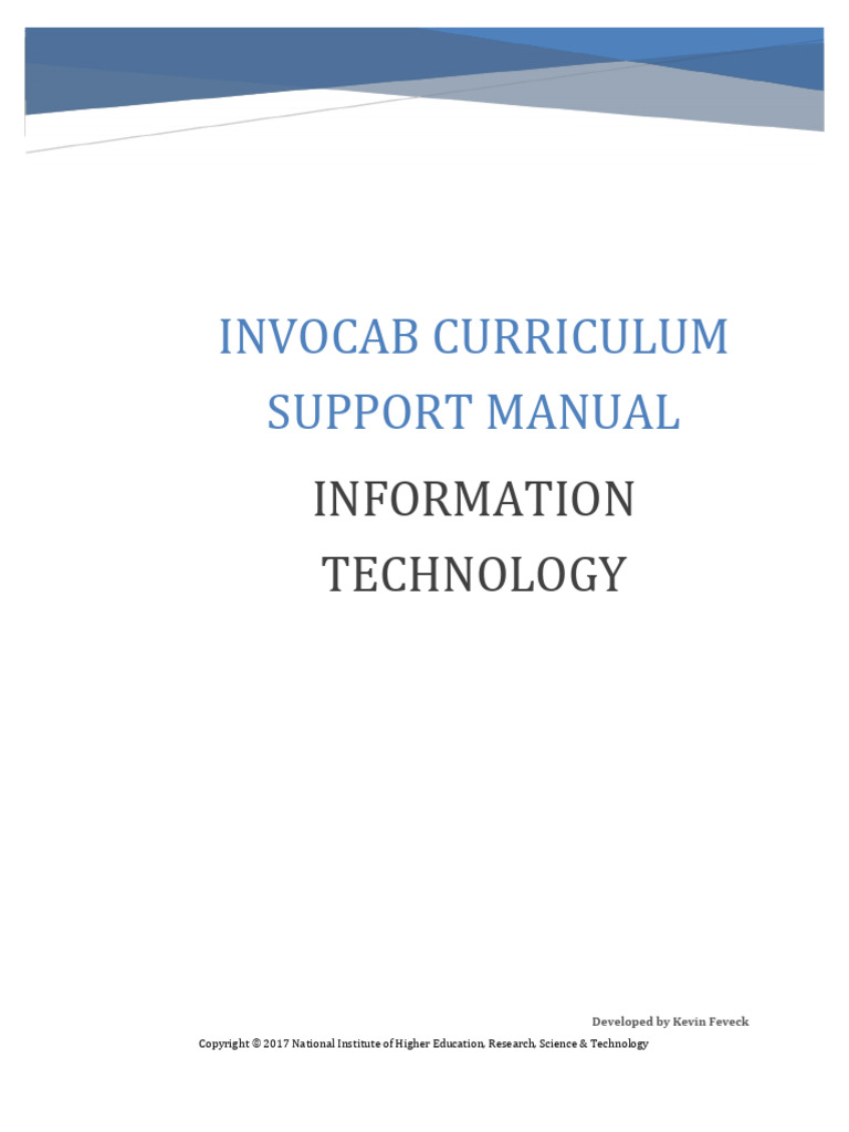 NIHERST CSEC IT Curriculum Support Manual | PDF | Byte | Computer ...