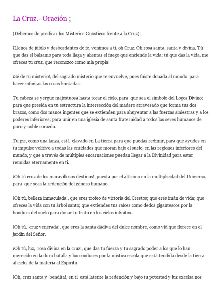 Oracion A La Cruz | PDF