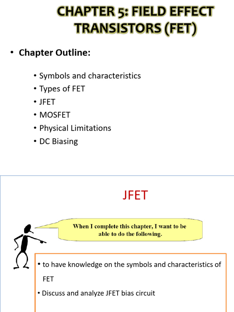 Chapter Outline:: - Symbols and Characteristics - Types of FET - Jfet ...