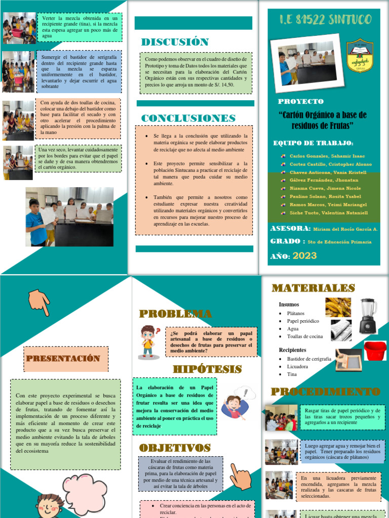 Triptico Carton Organico | PDF | Residuos | Papel