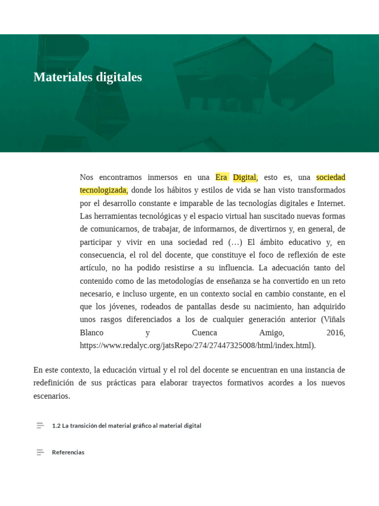 Materiales Digitales | PDF | Aprendizaje | Hipertexto