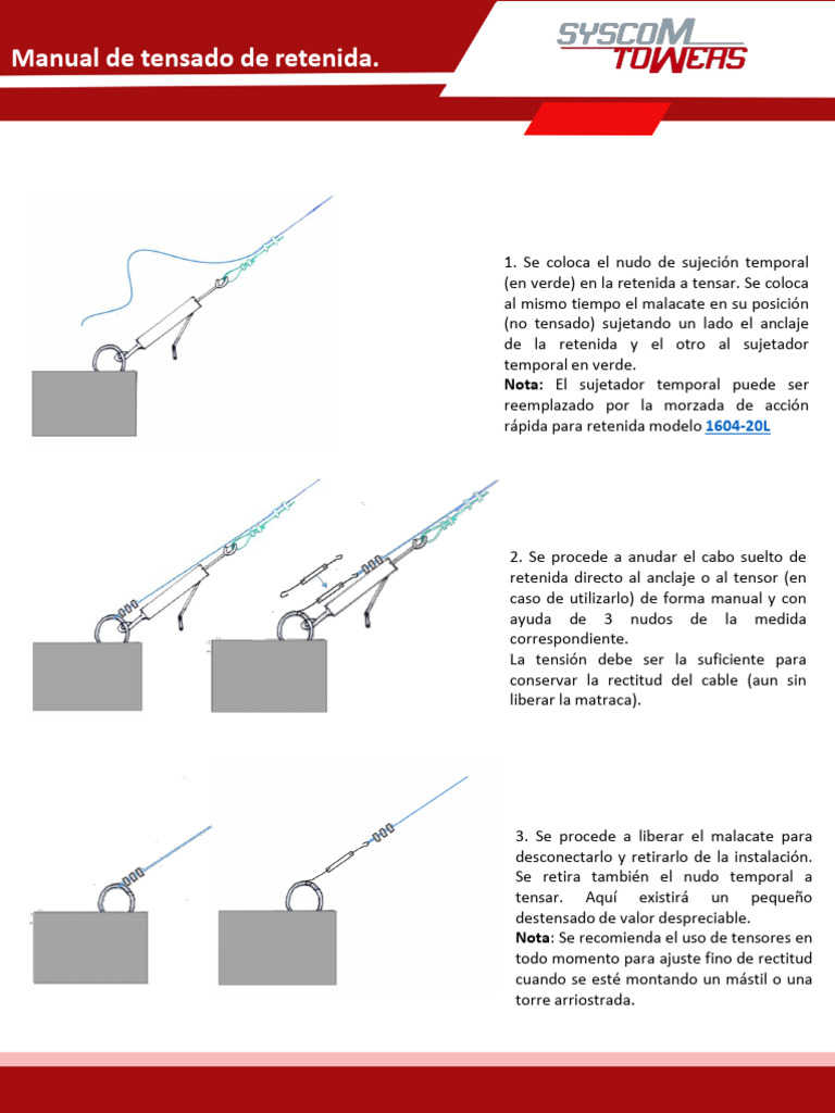 Manual de Tensado de Retenida | PDF
