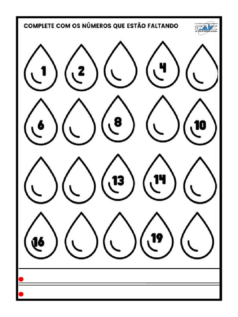 atividade contagem gotas | PDF