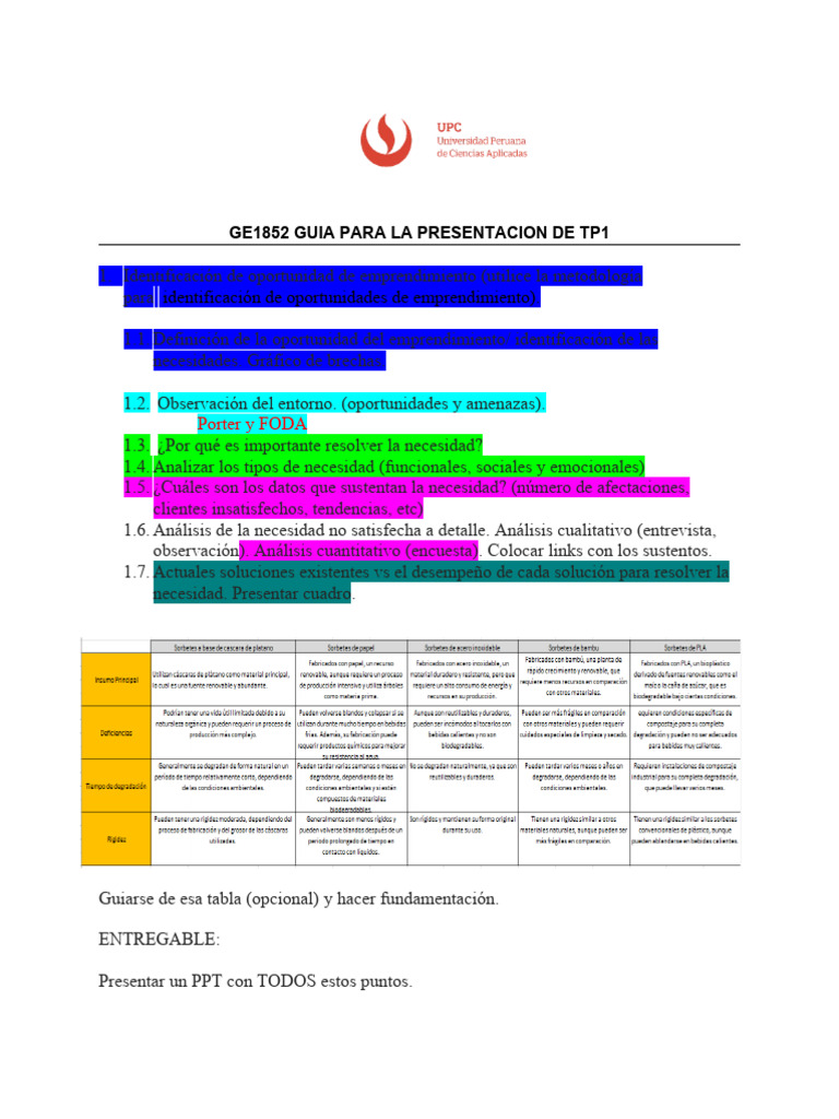 Ge1852 Guia para La Presentacion de TP1 | PDF