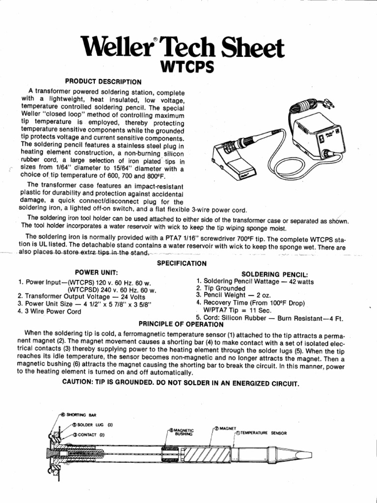 Weller Wtcp s Service Manual | PDF