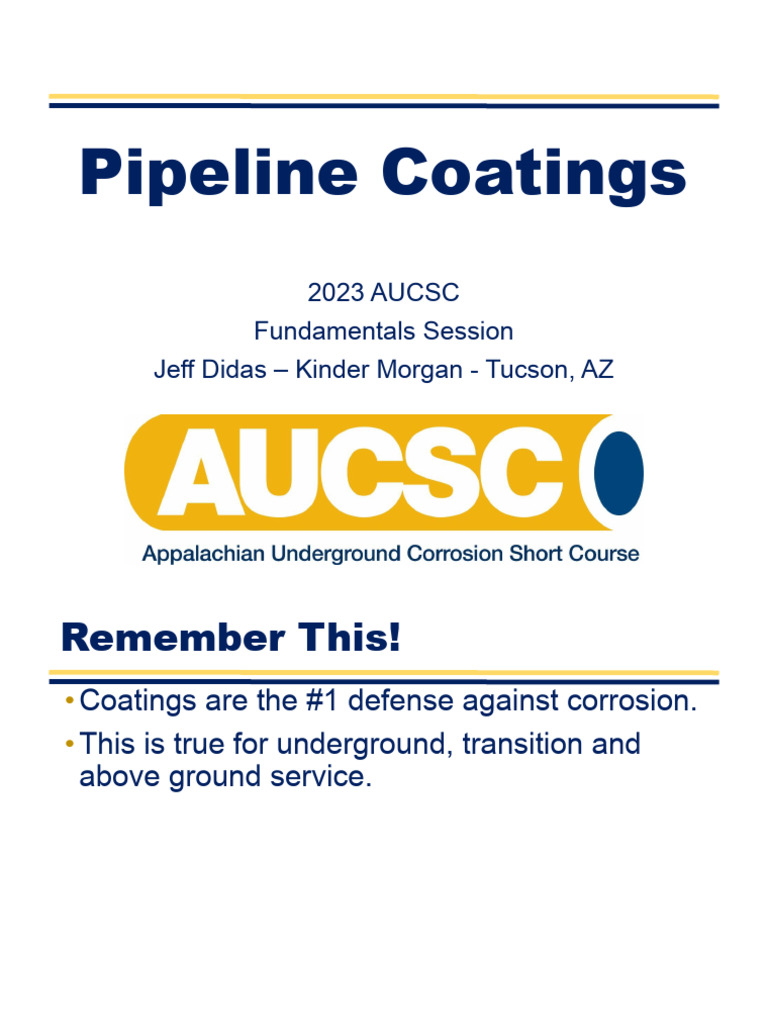 F - Intro To Pipeline Coatings - 2023 - P7 | PDF | Pipe (Fluid Conveyance) | Secondary Sector Of ...