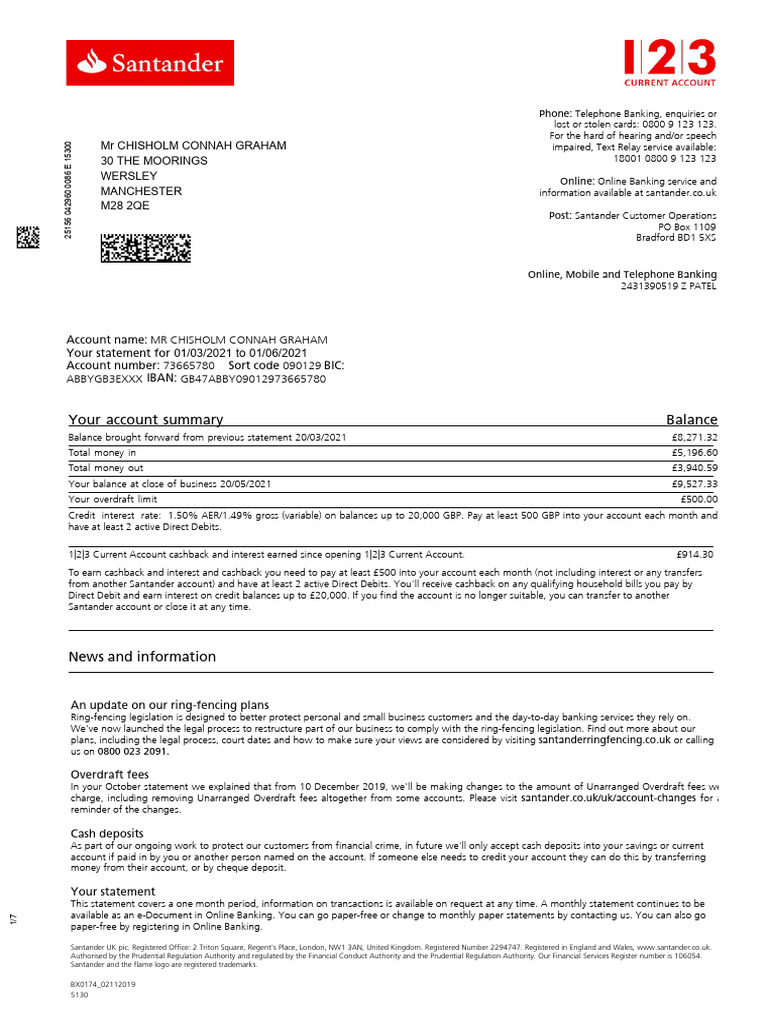 Statement Standarter 123 | PDF | Overdraft | Credit Card
