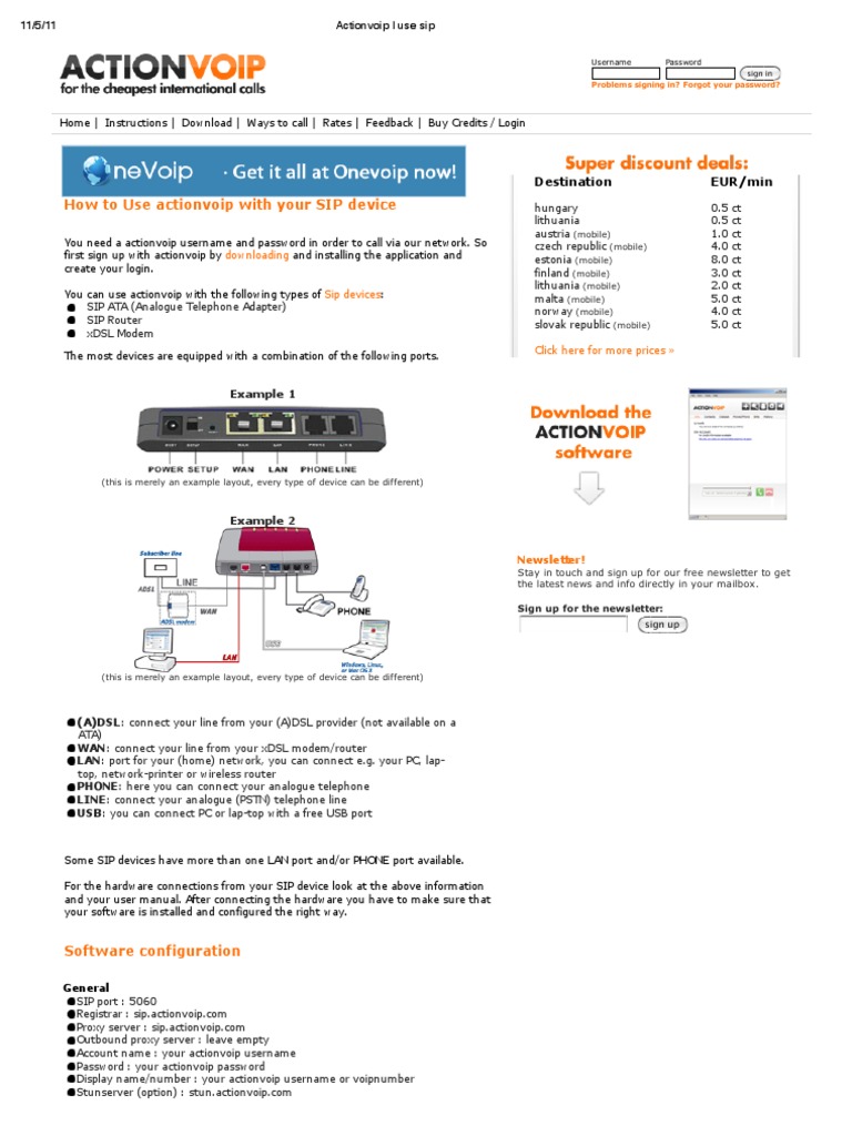 Action Voip - Sip Settings | Download Free PDF | Digital Subscriber ...
