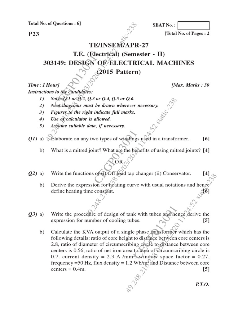 Computer Aided Design of Electrical Machine | PDF | Transformer | Physical Sciences