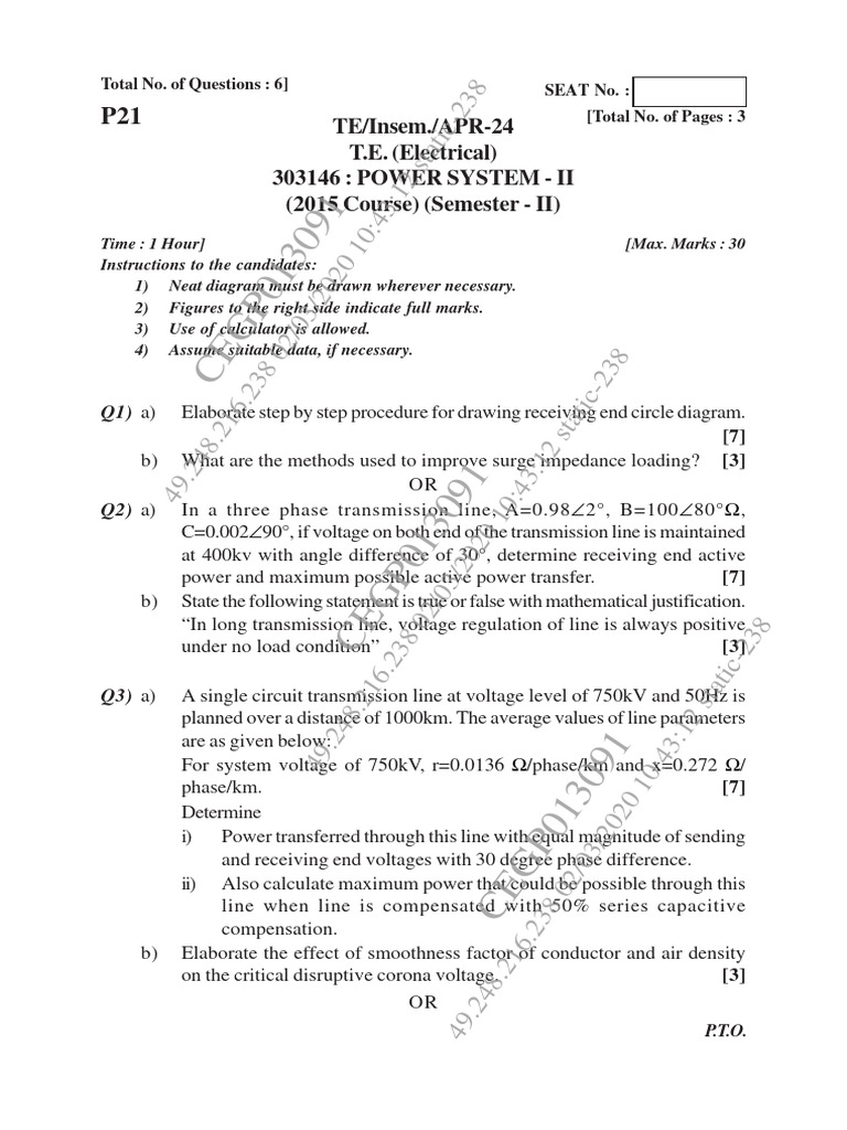 Power System 2 | PDF | Electric Power Transmission | Transmission Line