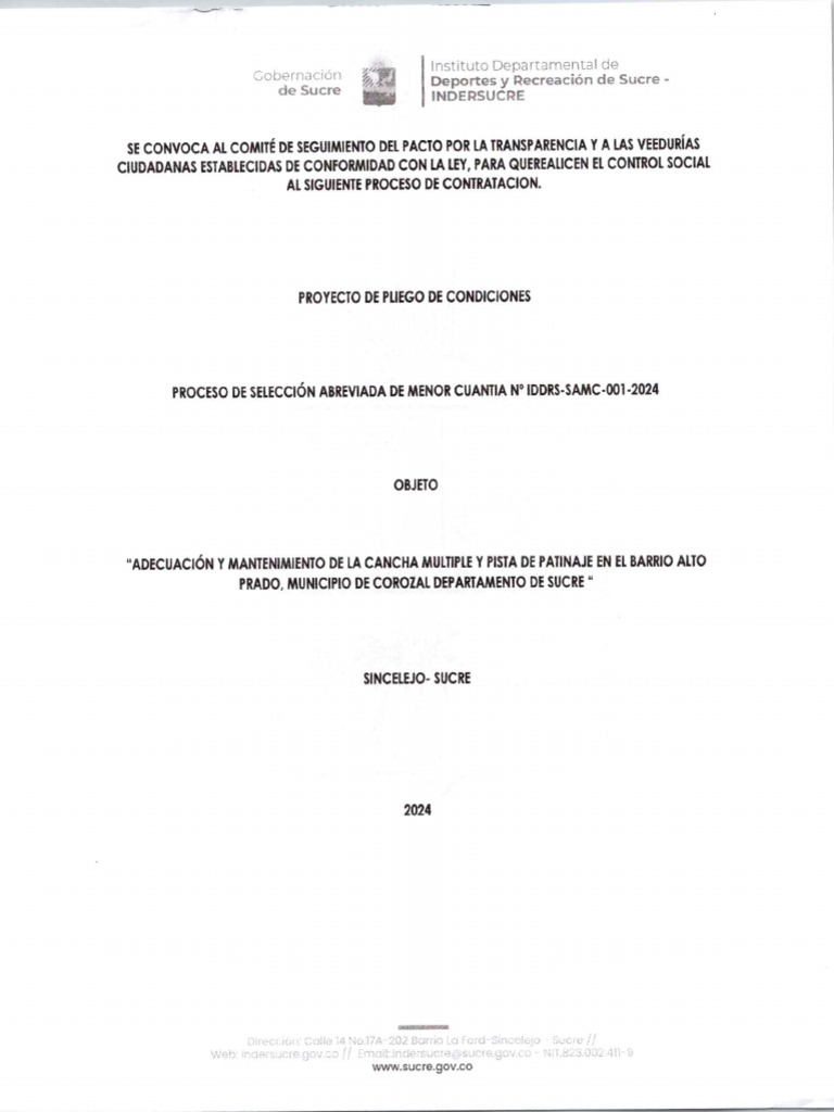 Iddrs-Samc-001-2024 Pliego de Condiciones0001 | PDF