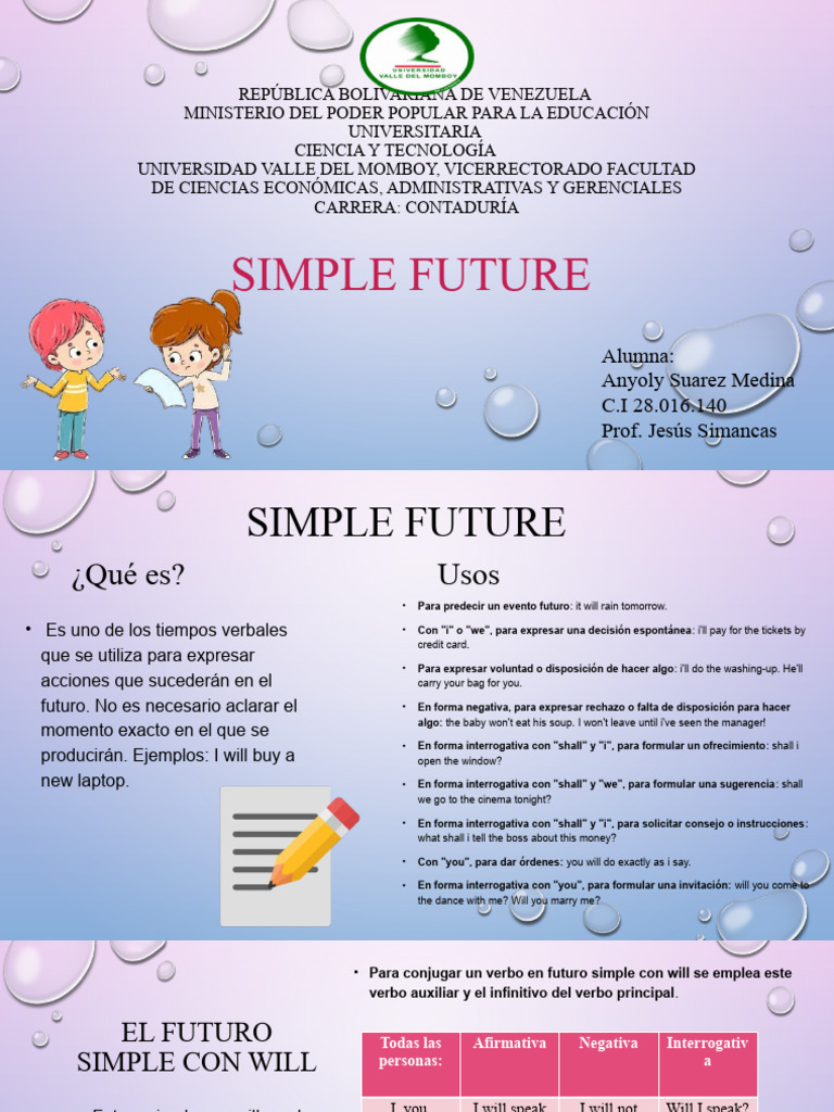 Uso del Futuro Simple en Inglés | PDF | Lingüística | Tipología Lingüística