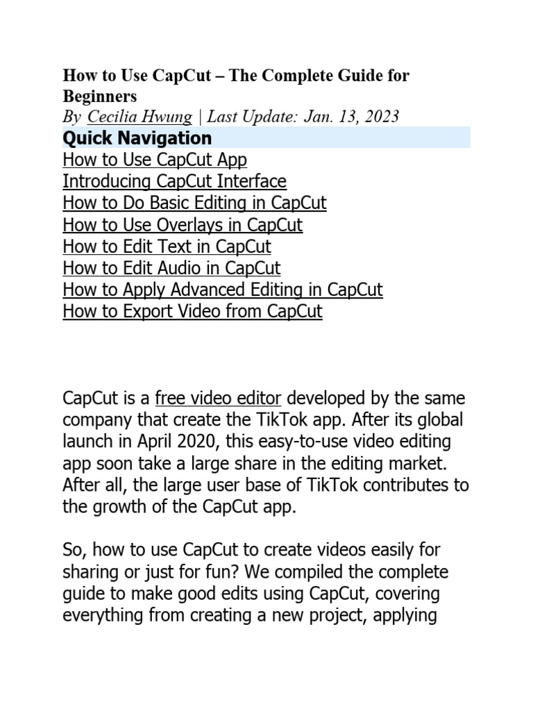 How to Use CapCut | PDF | Icon (Computing) | Graphical User Interfaces