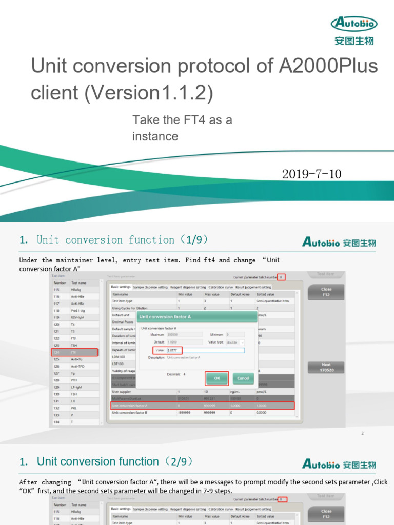 Unit conversion protocol of A2000Plus client (Version1.1.2) | PDF ...