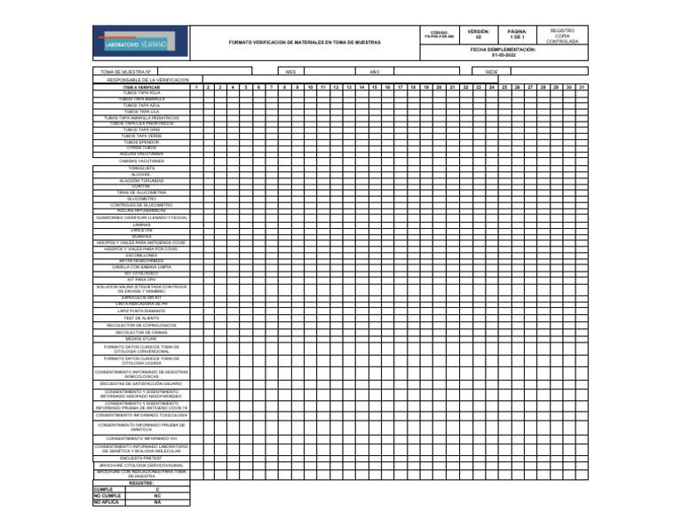 Ps-Pre-For-008 V2.lista Ver. en Toma de MX | PDF