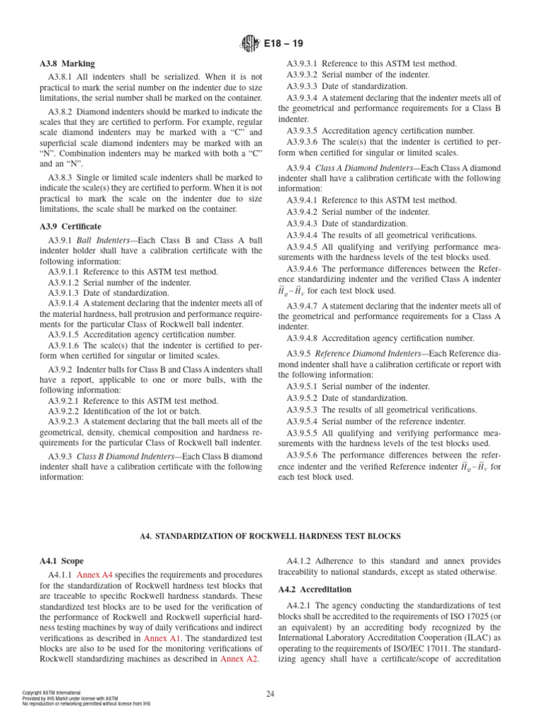 ASTM E18 (2019) - Part24 | PDF