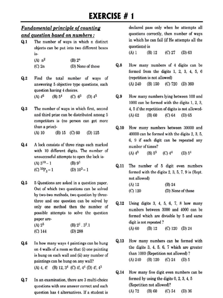 Permutation and Combinations Assignment 1677579595046 | Download Free PDF | Voting | Mathematics