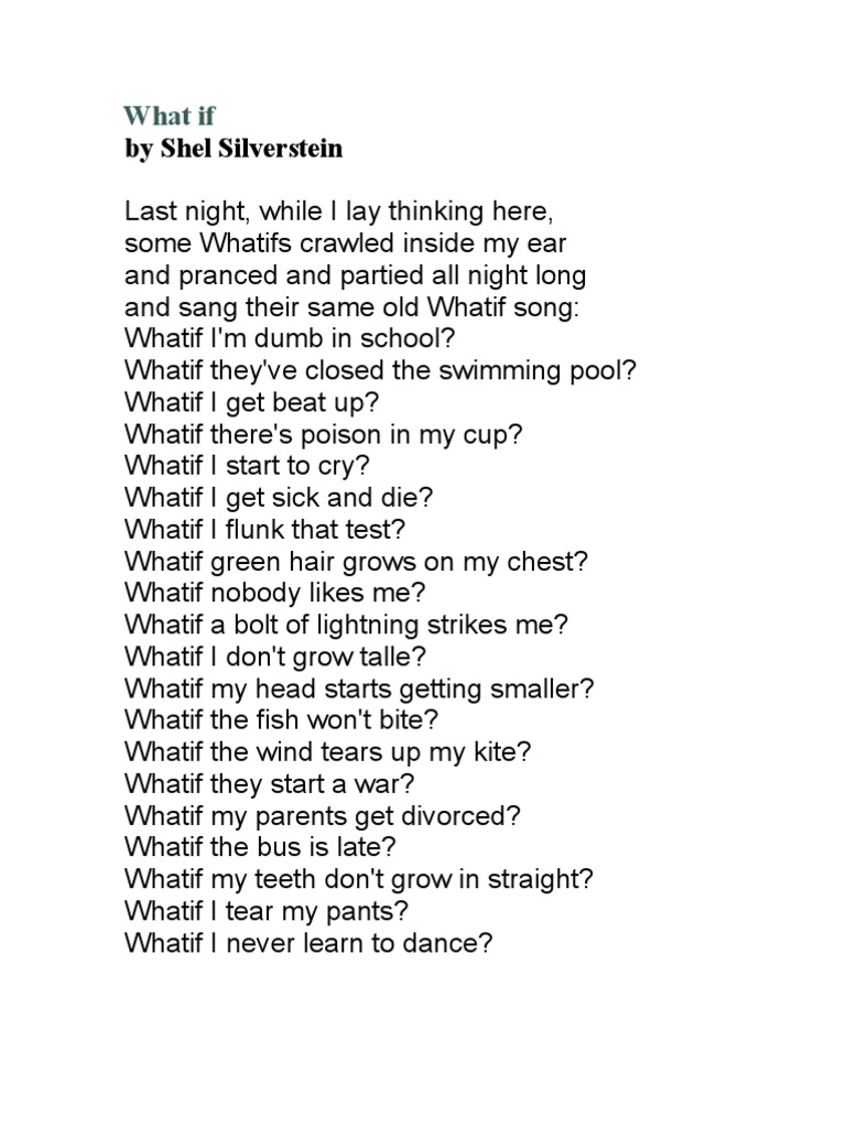 Shel Silverstein's "What If" Poem | PDF