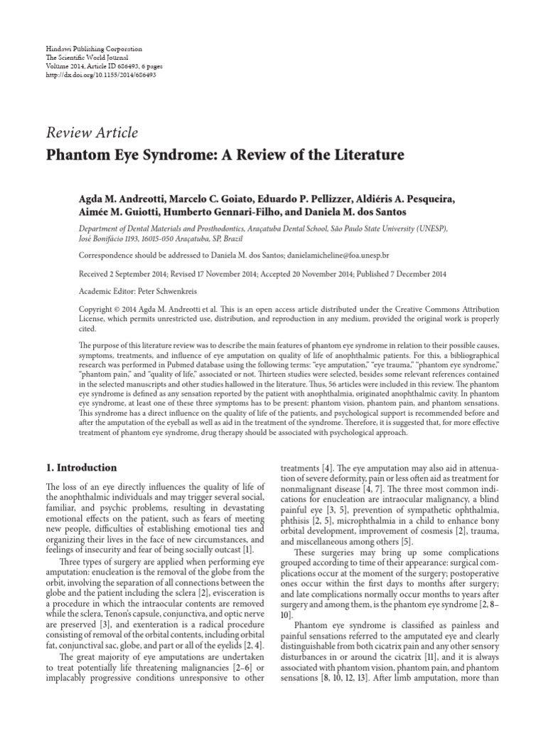 Vários Autores - Phantom Eye Syndrome | Download Free PDF | Pain ...