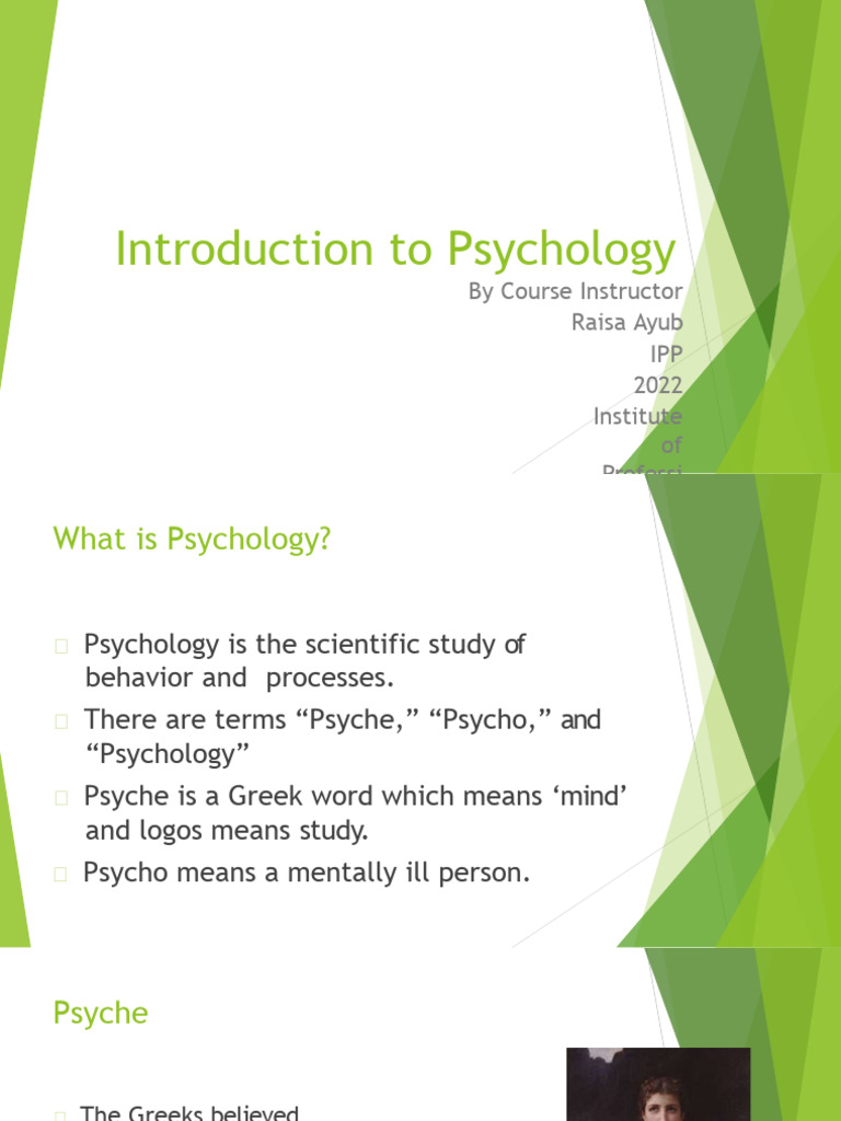 (Lecture - 1) Introduction To Psychology | PDF | Psychology | Cognitive ...