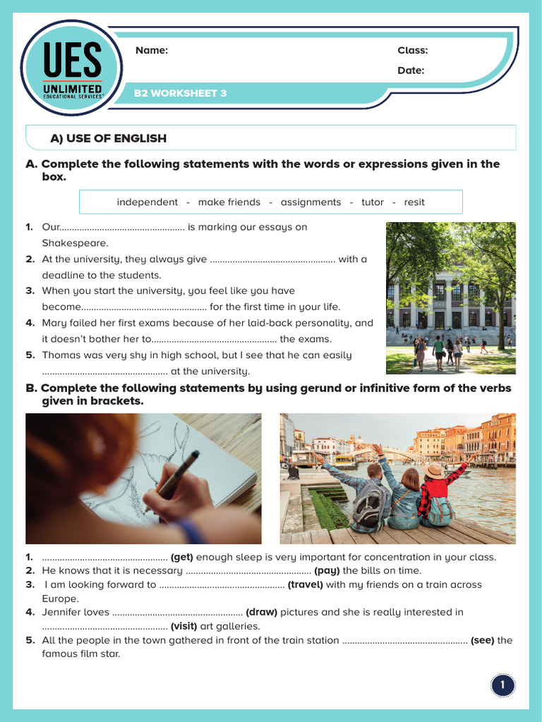 B2 Worksheet 3 | PDF