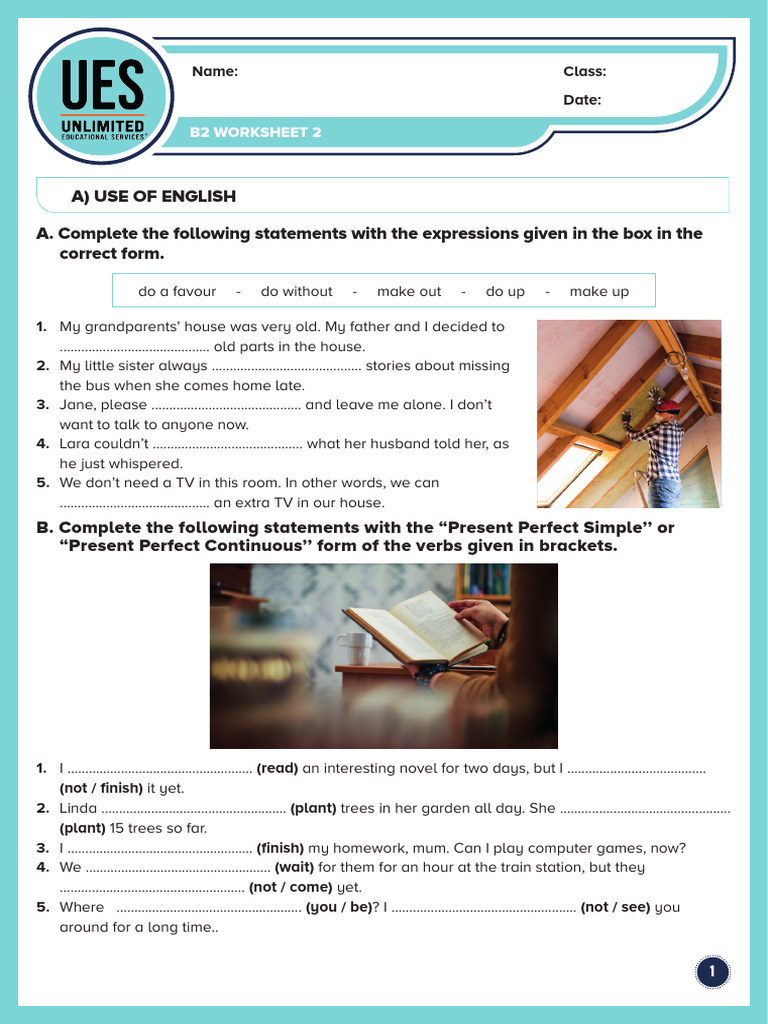 B2 Worksheet 2 | PDF