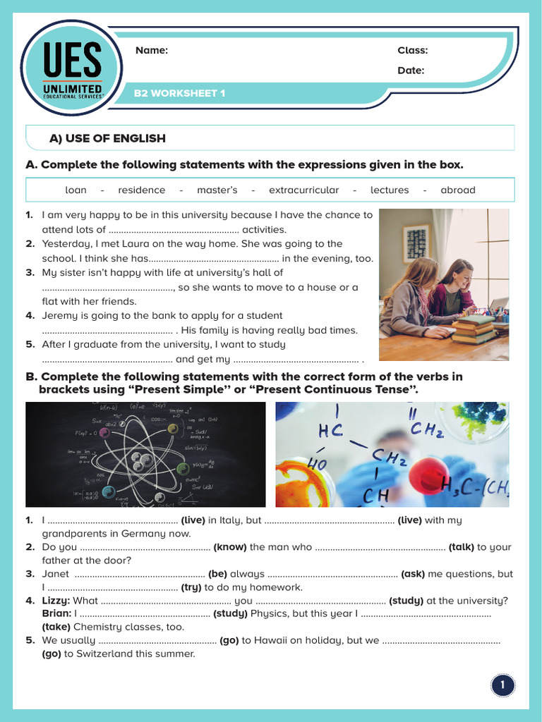 B2 Worksheet 1 | PDF