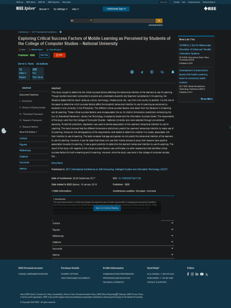 Exploring Critical Success Factors of Mobile Learning As Perceived by Students of The College of ...