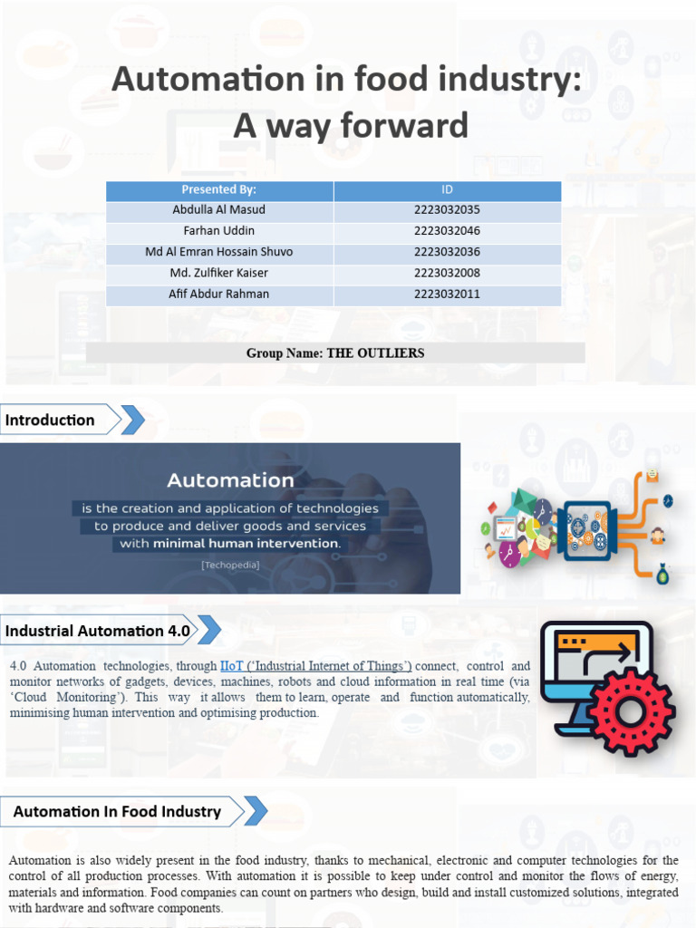 Automation in Food Industry | PDF | Automation | Computer Vision