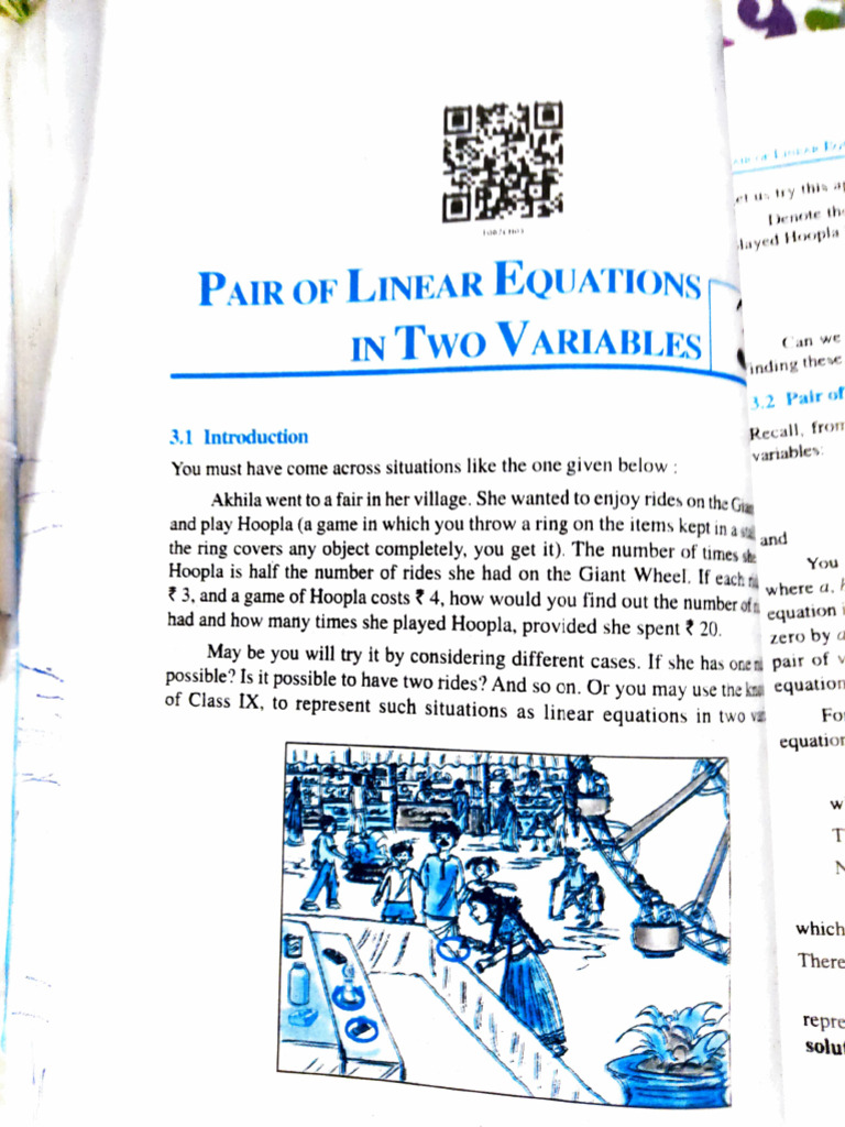 Class 10 Ncert Maths Book ch-3 PDF | PDF | Equations | System Of Linear ...