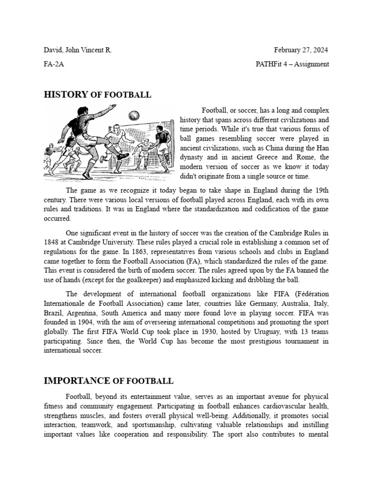 Pathfit4 Assignment Football | PDF | Association Football | Football Codes