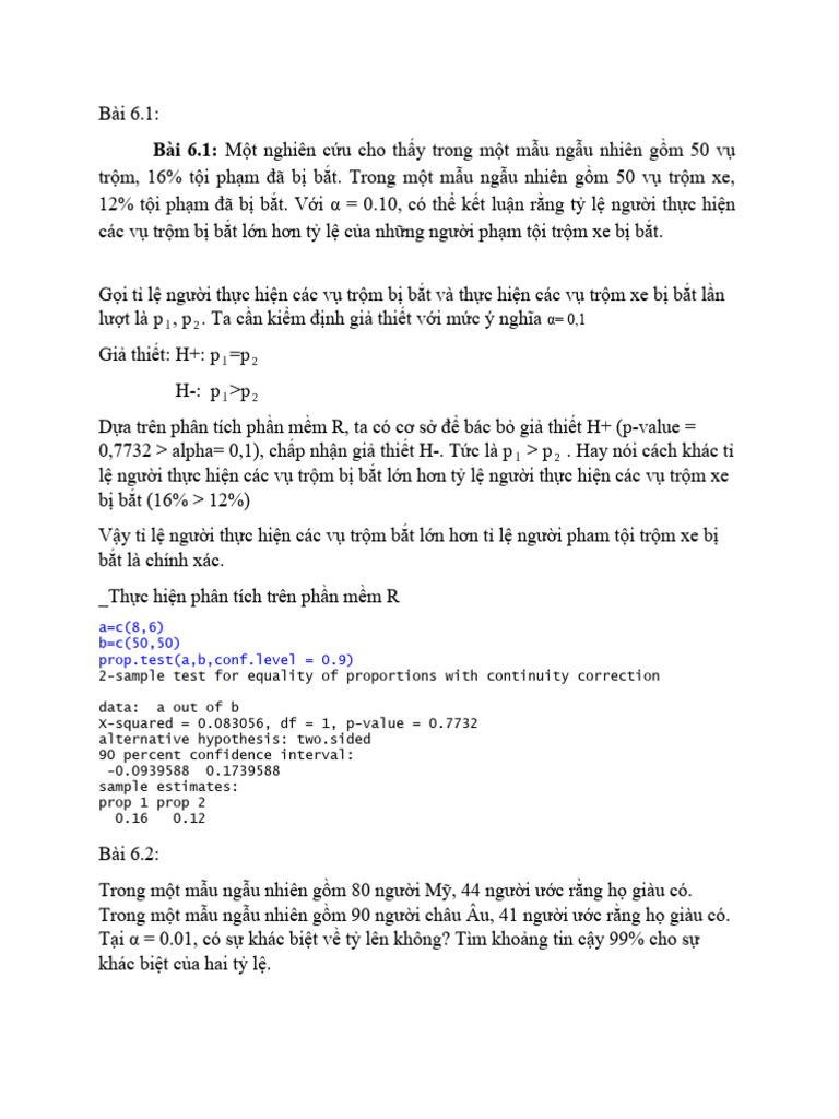 Bài Tập Chương 6 | PDF