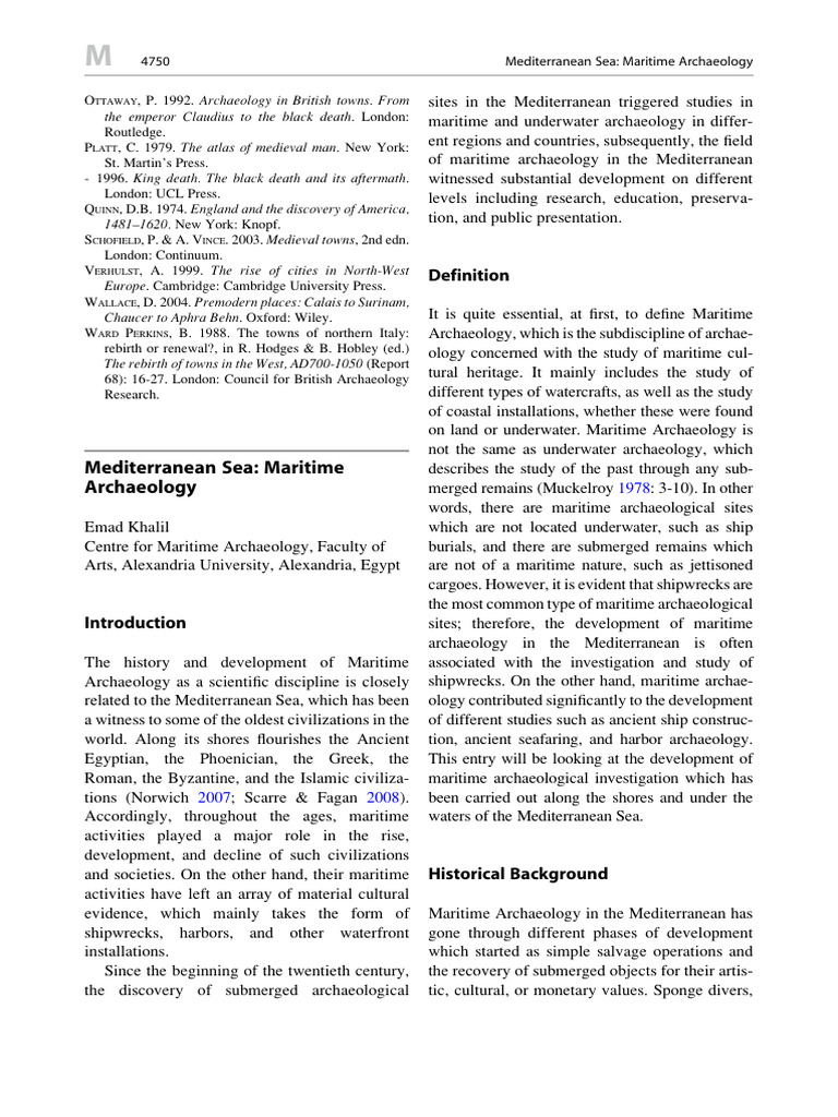 Khalil, Mediterranean Sea, Maritime Archaeology | PDF | Archaeology
