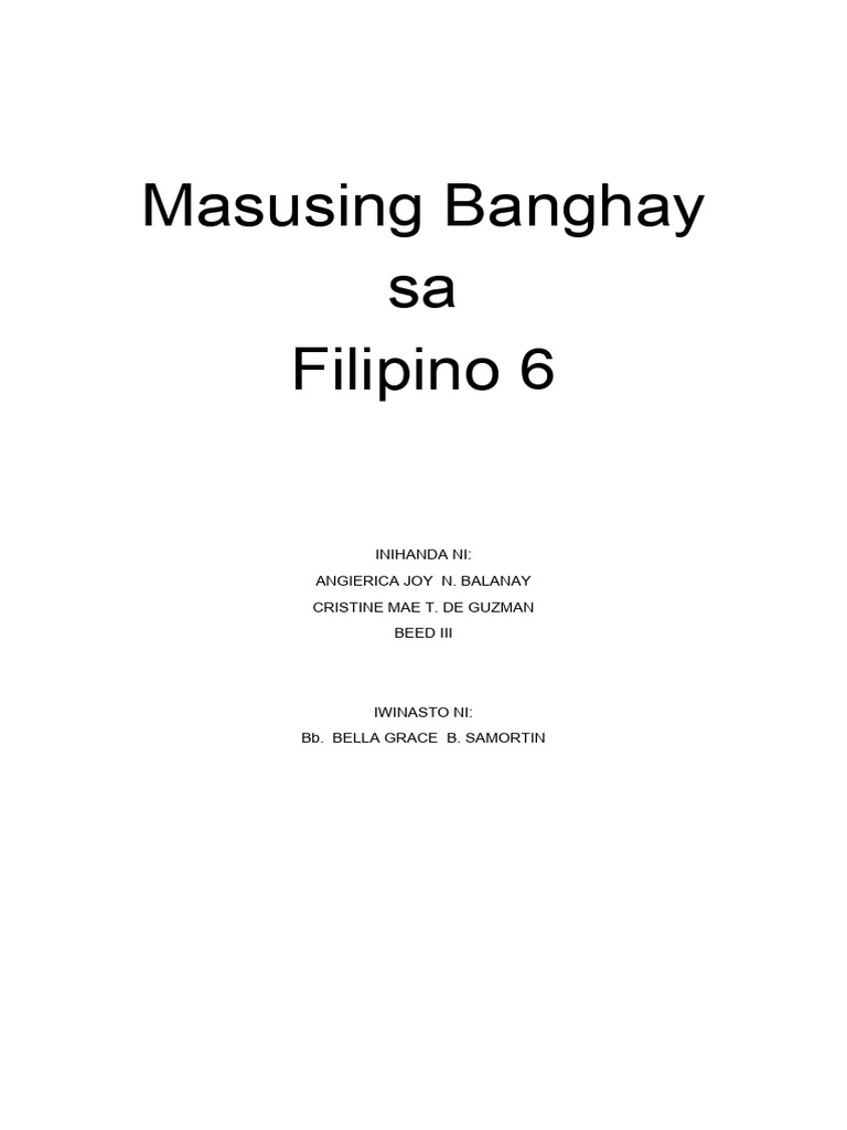 DLP Filipino 6 | PDF