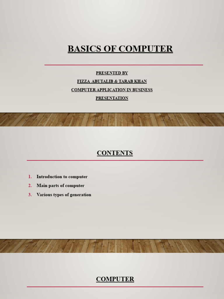 BASICS OF COMPUTER | PDF | Computer Hardware | Computer Architecture