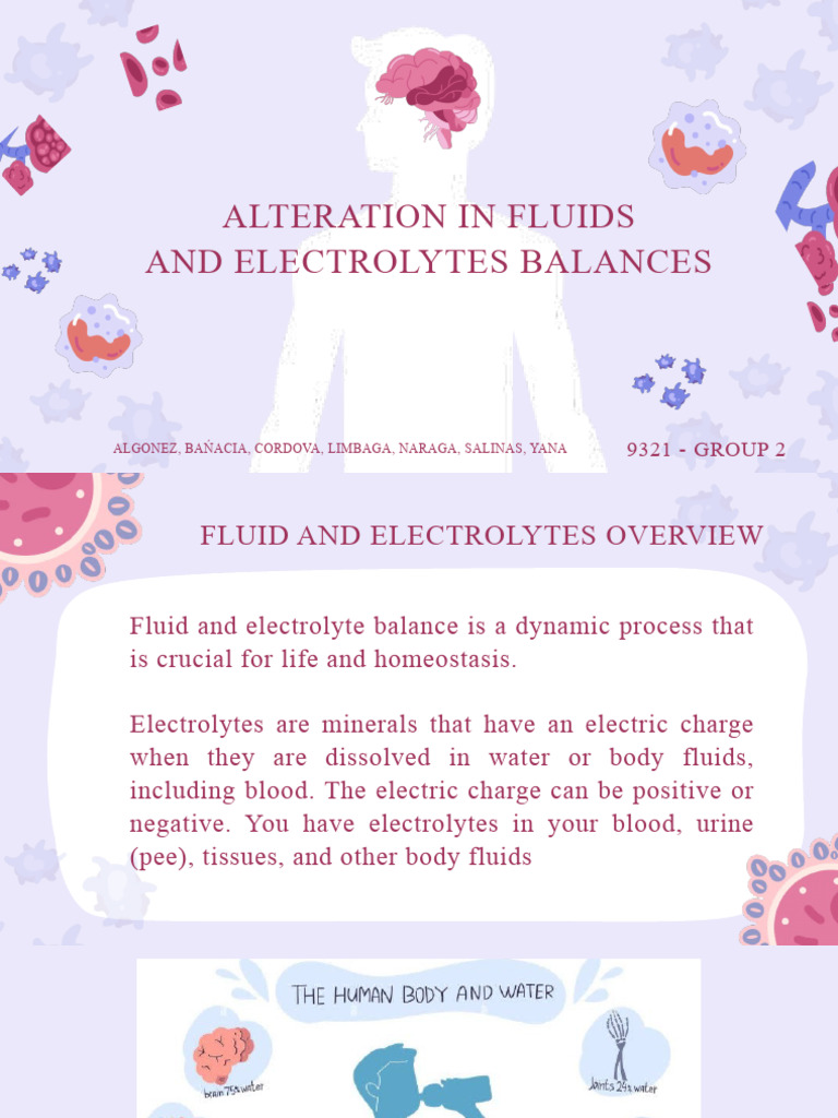 g2 9321 Alteration in Fluids Electrolytes | PDF | Dehydration | Edema