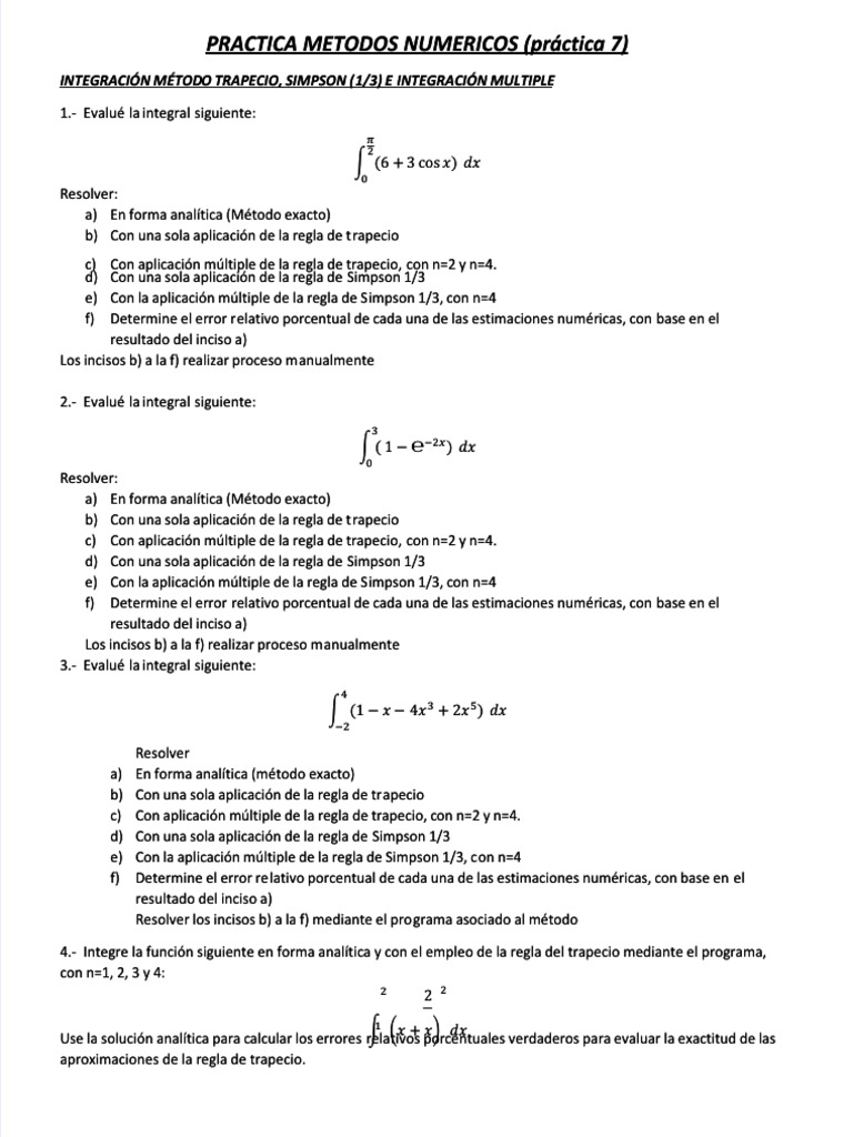 PDF Practica 7 Metnum 1 - Compress | PDF | Análisis asintótico | Análisis