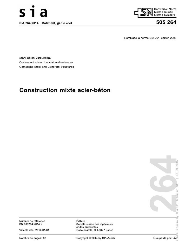 SIA - 264 - Construction Mixte Acier-Béton (2014) | PDF