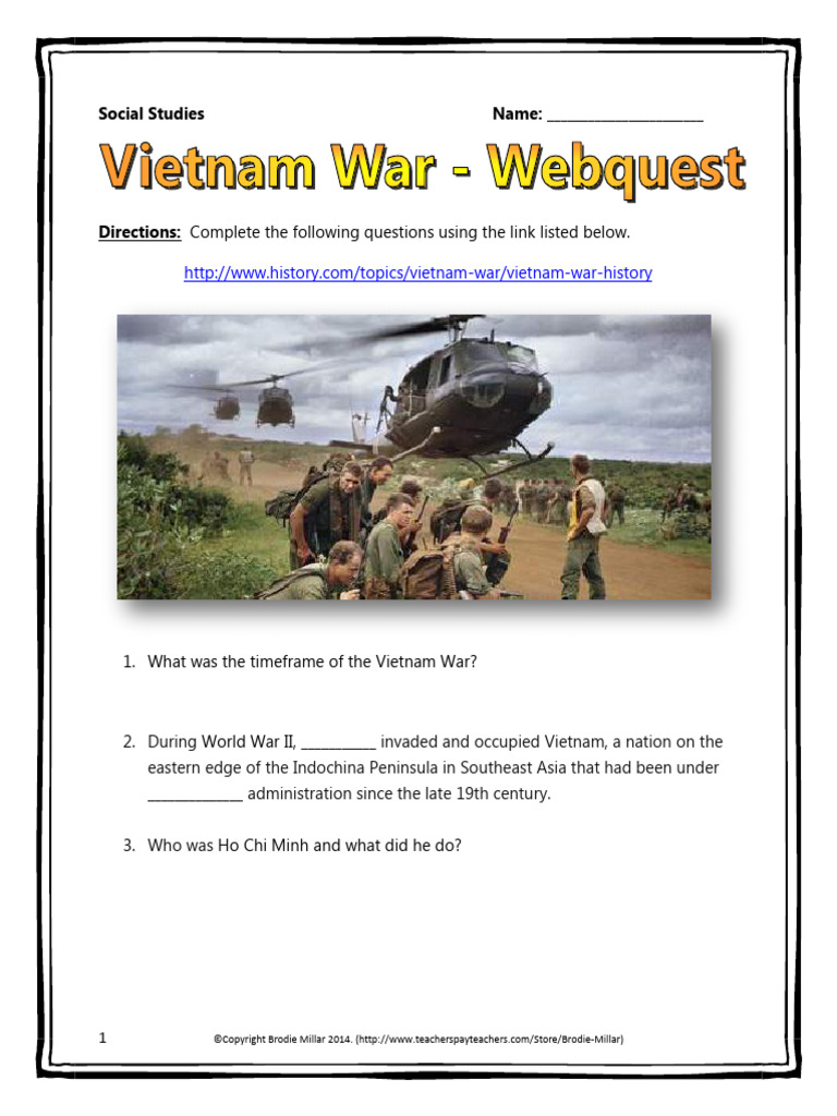 Vietnam Webquest | PDF | Vietnam War | Cold War Conflicts